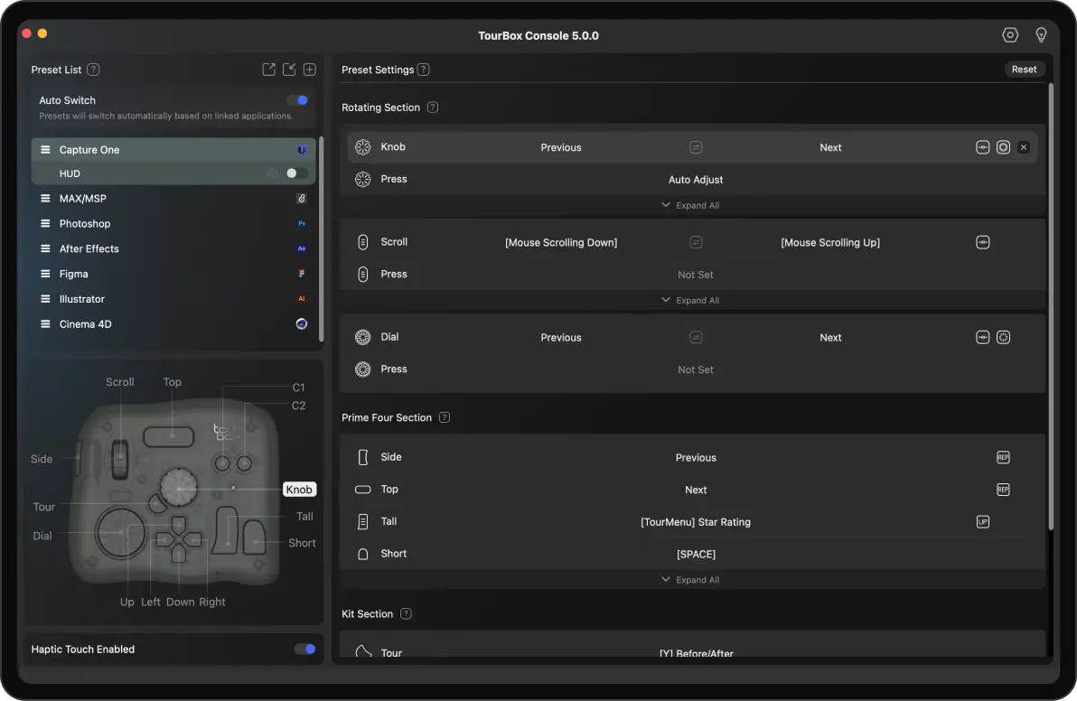 TourBox Console 5 - Go with the WonderFlow