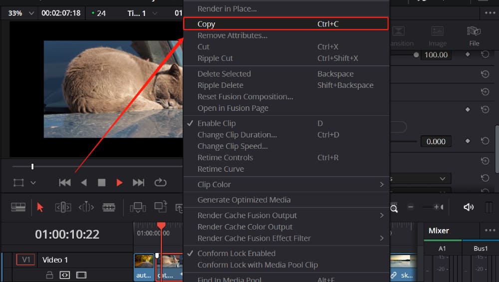 How To Copy Effects To Another Clip In DaVinci Resolve 